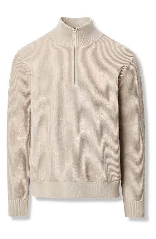 Rag & Bone Caden Washed Quarter Zip Sweater - Taupe