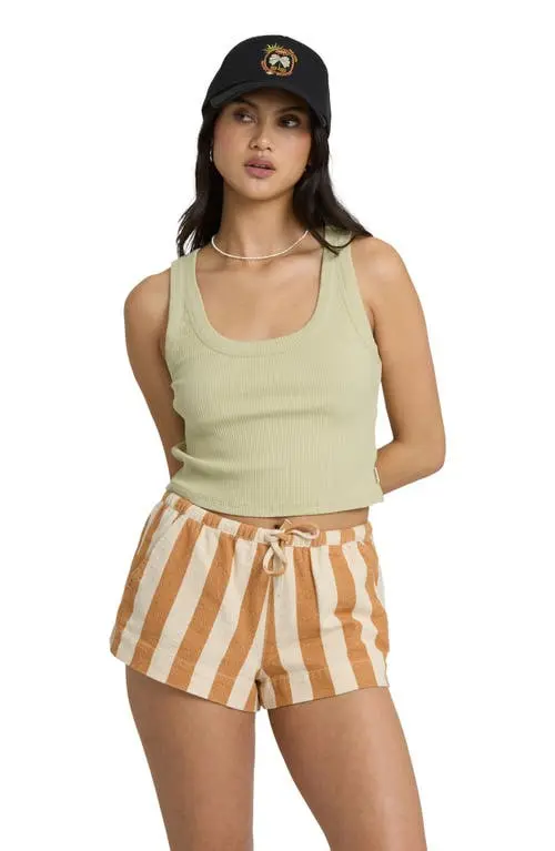 BILLABONG Low Tide Cotton Striped Shorts - Caramel Cafe