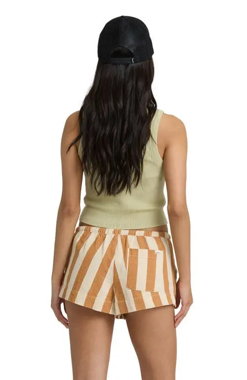 BILLABONG Low Tide Cotton Striped Shorts - Caramel Cafe