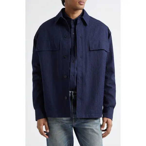 Balmain Cotton Jacquard Button-up Overshirt