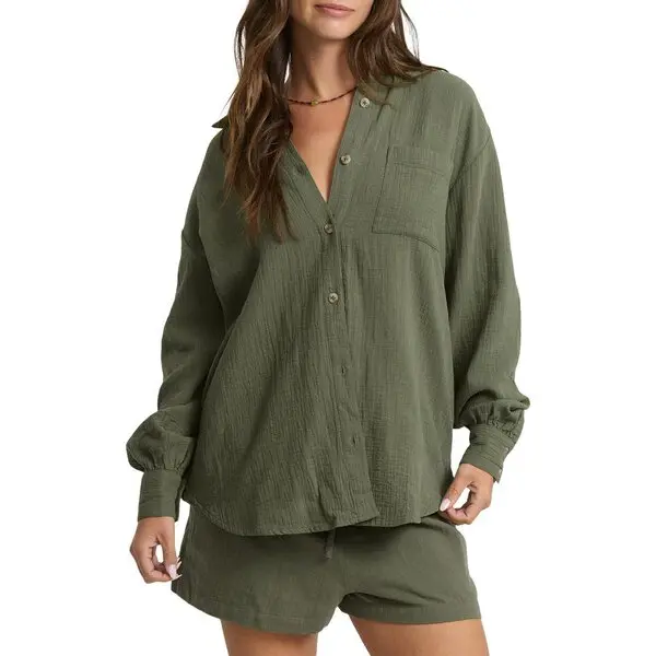 BILLABONG Wanderer Solid Cotton Shirt - Canteen