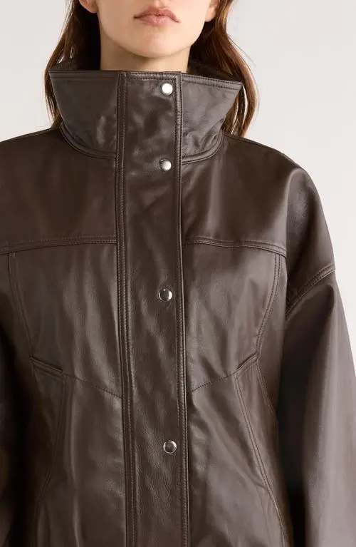 RÓHE Reinvented Oversized Leather Bomber Jacket