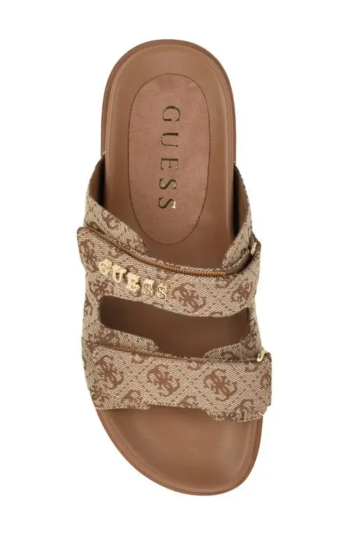 Guess Faxon Platform Slide Sandal - Medium Brown 210