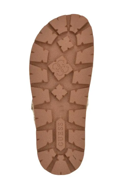 Guess Faxon Platform Slide Sandal - Medium Brown 210