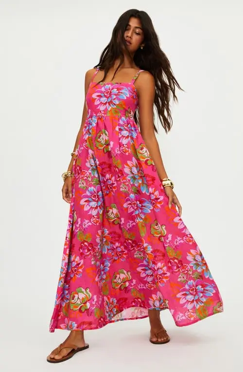 Beach Riot Rianne Floral Cotton & Linen Cover-up Maxi Dress - Sugar Bloom