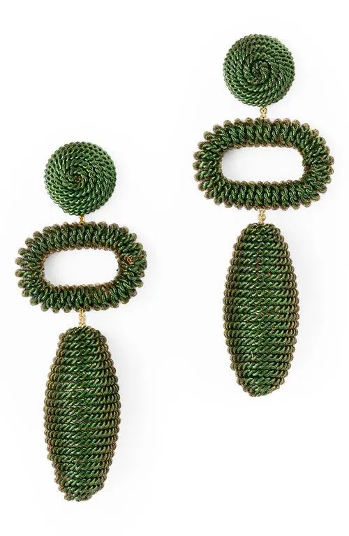 Deepa Gurnani Fontana Drop Earrings - Emerald