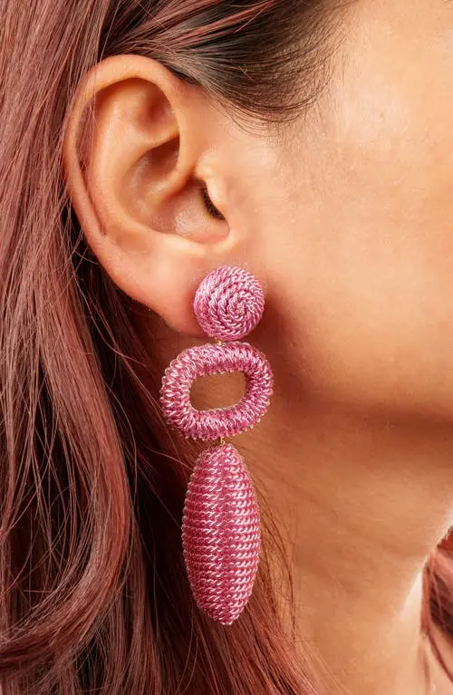 Deepa Gurnani Fontana Drop Earrings - Pink