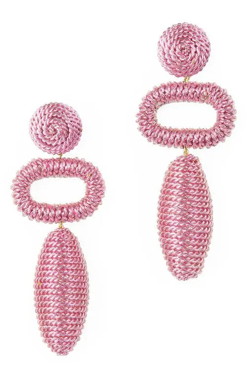 Deepa Gurnani Fontana Drop Earrings - Pink