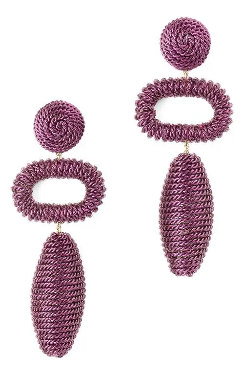 Deepa Gurnani Fontana Drop Earrings - Purple