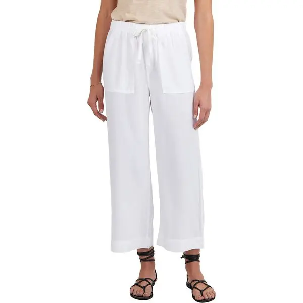Bella Dahl Easy Pocket Crop Wide-leg Pants - White