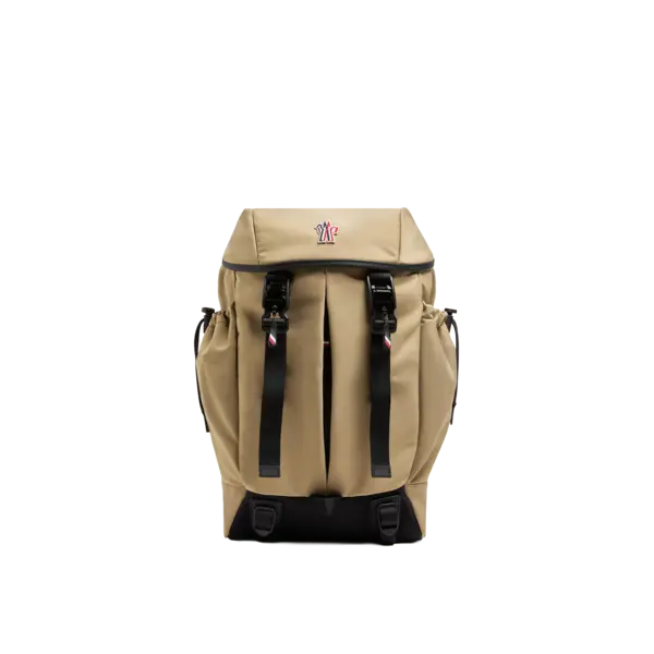 Moncler Leather-trimmed Backpack - Beige