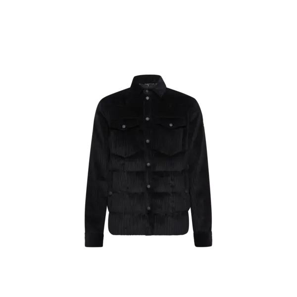 Moncler Gelt Corduroy Down Shirt Jacket - Black