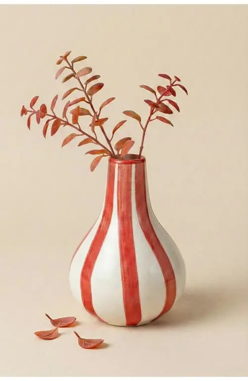 CASA AMAROSA Ceramic Stripe Bud Vase