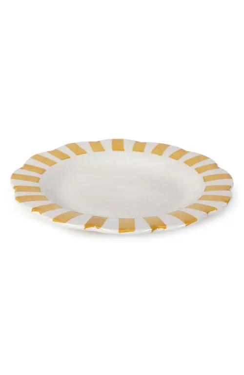 CASA AMAROSA Scalloped Stripe Dinner Plate
