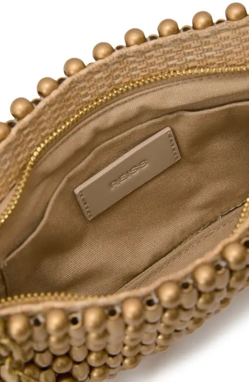 REISS Beatrix Beaded Clutch