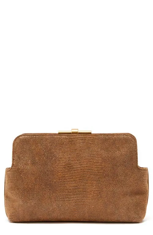 REISS Embossed Leather Frame Clutch