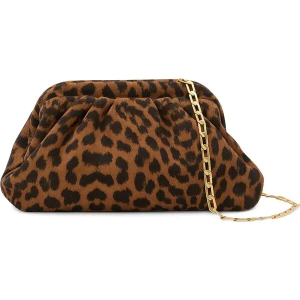 REISS Mia Suede Frame Clutch - Animal