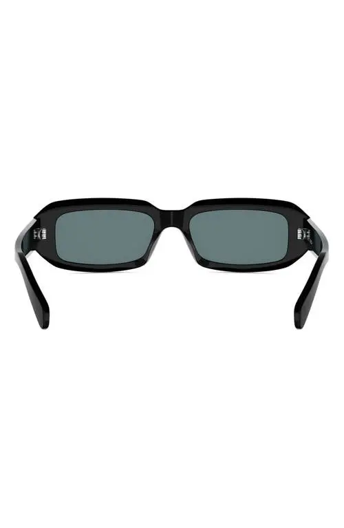 Celine Triomphe 54mm Rectangular Sunglasses - Shiny Black/blue