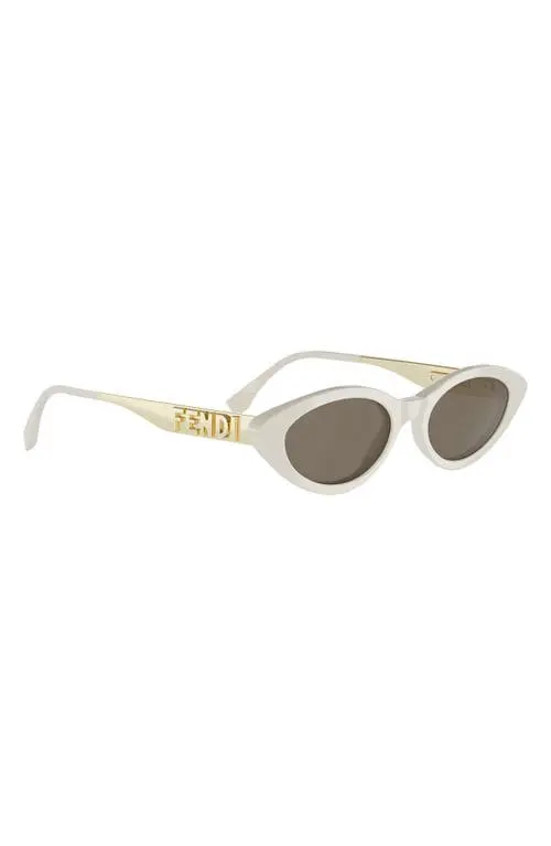 Fendi Graphy 51mm Cat Eye Sunglasses - Ivory/brown
