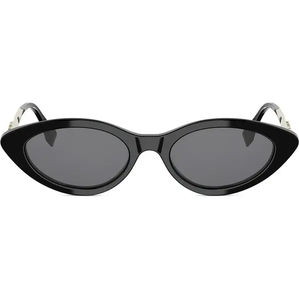 Fendi Graphy 51mm Cat Eye Sunglasses - Shiny Black/smoke
