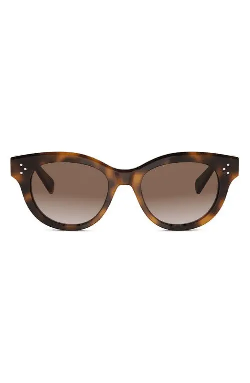 Celine 3 Dots 51mm Round Sunglasses - Blonde Havana/gradient Brown
