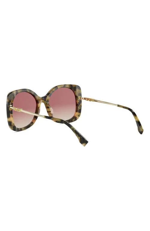 Fendi Graphy 55mm Gradient Square Sunglasses - Col/hav/g
