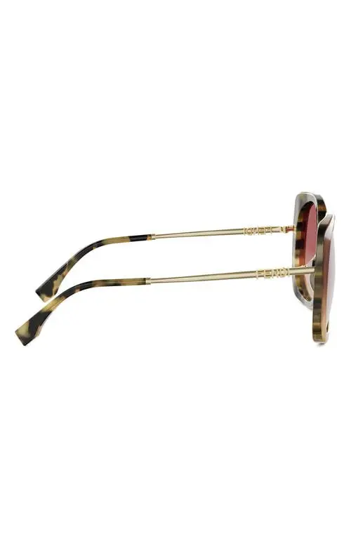 Fendi Graphy 55mm Gradient Square Sunglasses - Col/hav/g