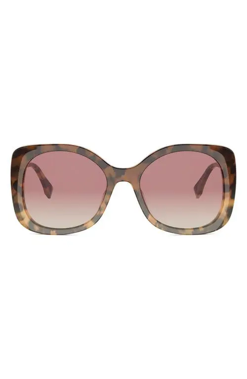 Fendi Graphy 55mm Gradient Square Sunglasses - Havana/gradient