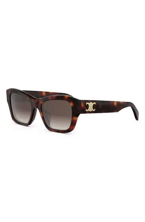 Celine Triomphe 54mm Butterfly Sunglasses - Dark Havana/gradient Brown