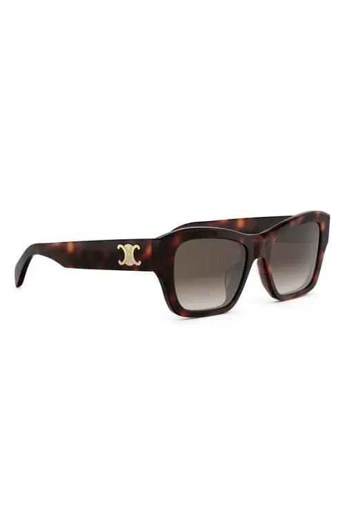 Celine Triomphe 54mm Butterfly Sunglasses - Dark Havana/gradient Brown