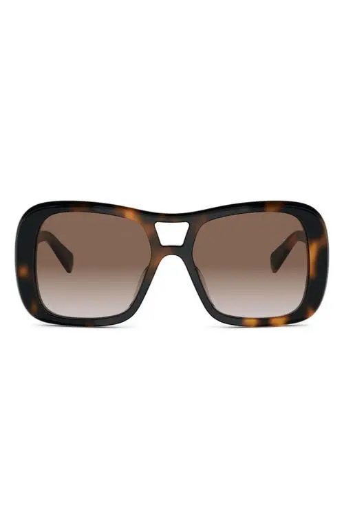 Celine Triomphe 55mm Gradient Pilot Sunglasses - Blonde Havana/gradient Brown