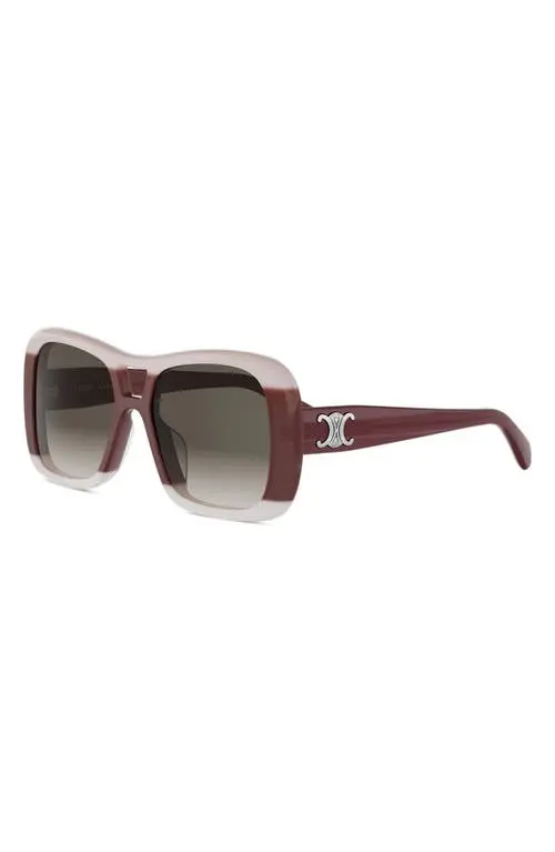 Celine Triomphe 55mm Gradient Pilot Sunglasses - Pink/other/gradient Brown