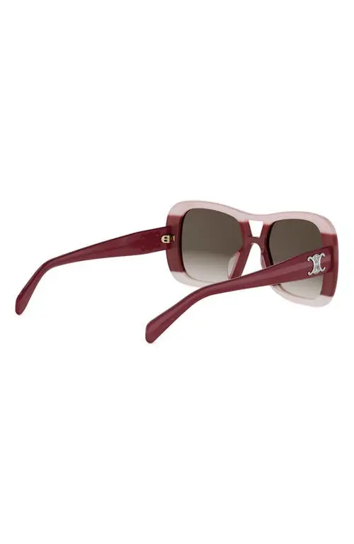 Celine Triomphe 55mm Gradient Pilot Sunglasses - Pink/other/gradient Brown