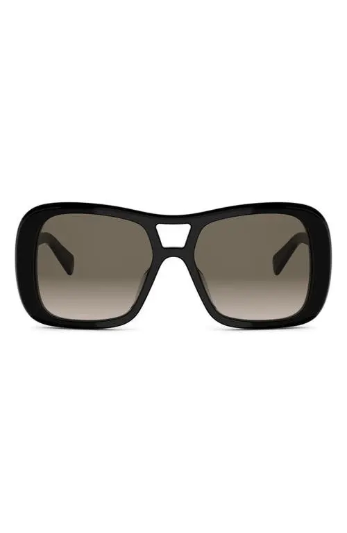 Celine Triomphe 55mm Gradient Pilot Sunglasses - Shiny Black/gradient Brown