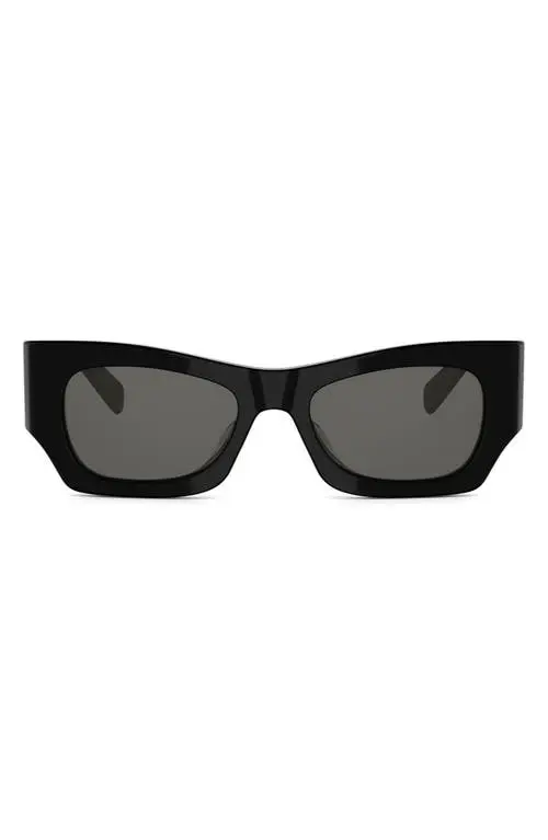Celine 3 Dots 52mm Cat Eye Sunglasses - Shiny Black/smoke