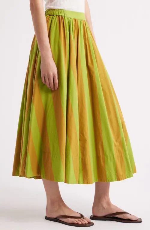 Free People Lowen Stripe Cotton Midi Skirt - Retro Combo