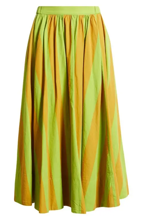 Free People Lowen Stripe Cotton Midi Skirt - Retro Combo