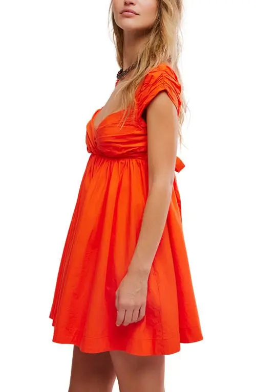 Free People Raven Open Back Babydoll Mini Dress - Mandarin Red - 25% Off |  Editorialist