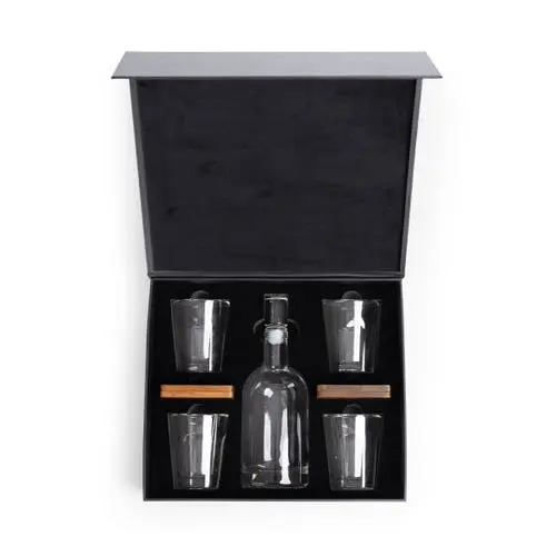 Legacy Ambassador Whiskey Box With Decanter And 4 Lowball Glasses