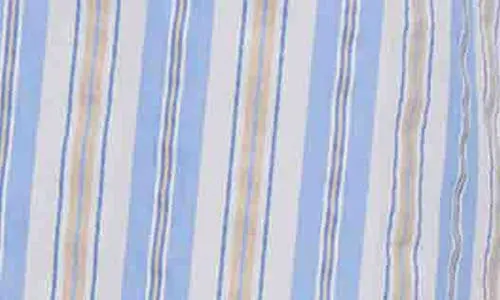 Foxcroft Therese Stripe Button Back Cotton Seersucker Popover Shirt - Blue Multi