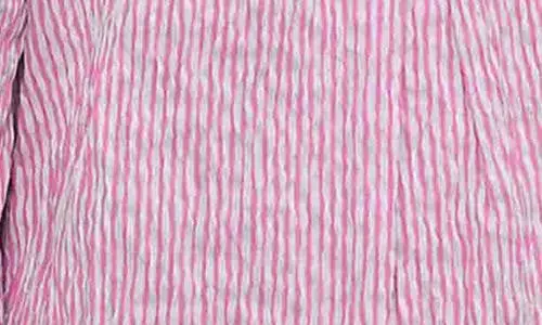 Foxcroft Alicia Stripe Crinkle Jacquard Shift Dress - Pink/white