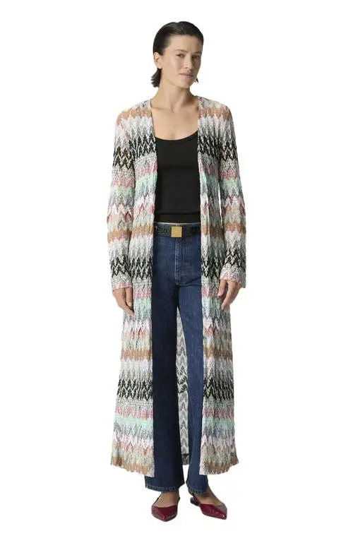 Missoni Long Cardigan In Cotton And Viscose Lam - Multicoloured