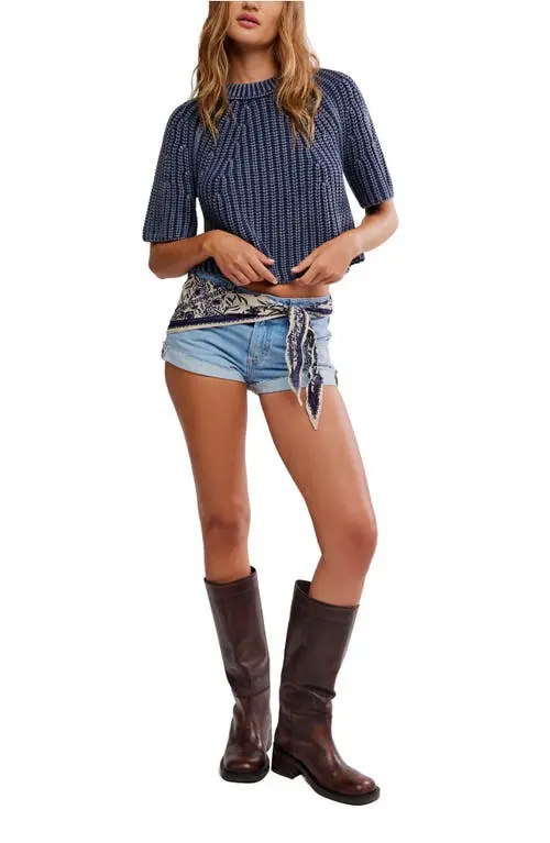 Free People Cali Cuffed Low Rise Denim Shorts - Mojave