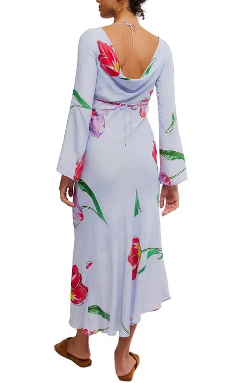 free people maxi dress long sleeve Women's Malina Long sleeves with tie cuffs OVER THE RAINBOW FREE PEOPLE