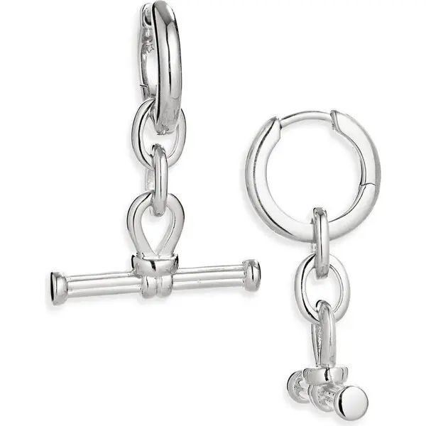 MISSOMA Ridge T-bar Drop Hoop Earrings - Silver