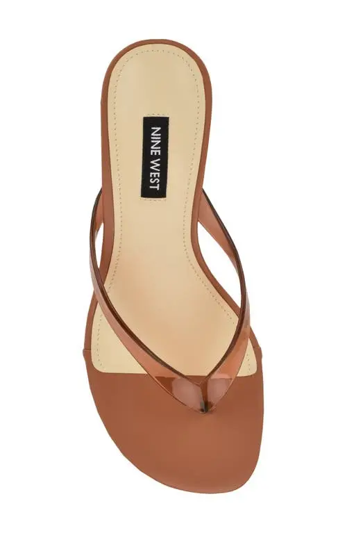 Nine West Crisee Kitten Heel Flip Flop - Light Brown
