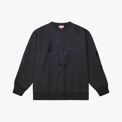Mitchell & Ness San Francisco Giants Phantom Fleece Crewneck Sweatshirt - Black
