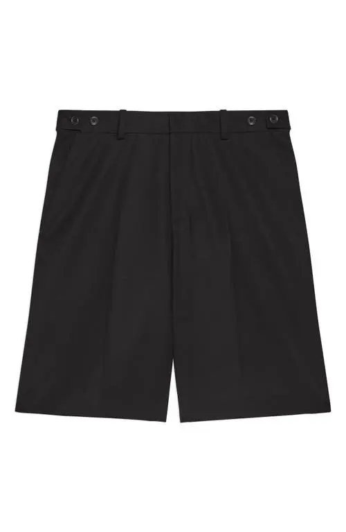 Helmut Lang Gab Pleated Wool Shorts