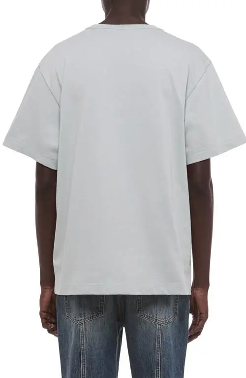 Helmut Lang Crumpled Logo Graphic T-shirt - Aqua Gray