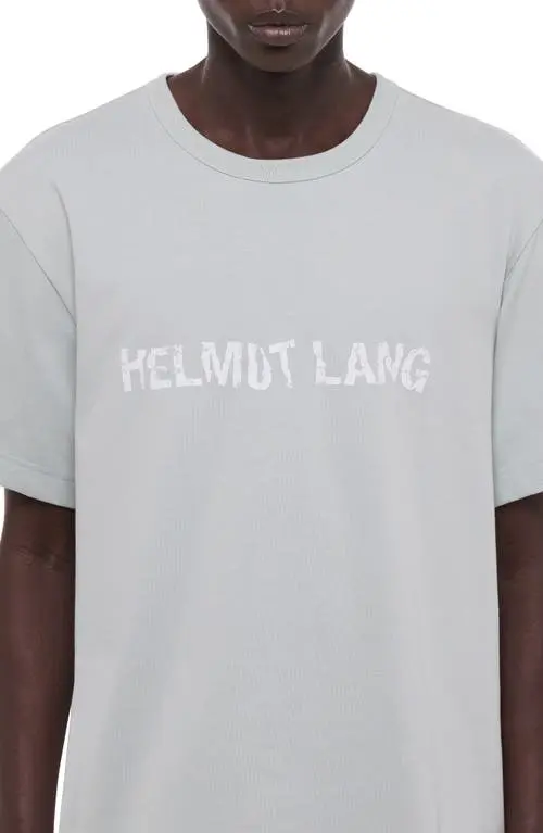 Helmut Lang Crumpled Logo Graphic T-shirt - Aqua Gray